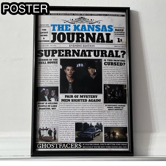 Art | Supernatural Jensen Ackles Jared Padalecki Newspaper Poster ...